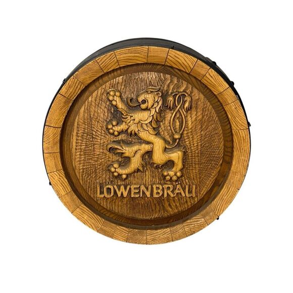 Lowenbrau | Accents | Vintagelowenbrau German Beer Barrel End Bar Sign ...